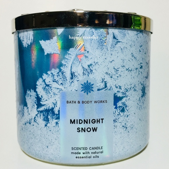Bath & Body Works | Accents | Midnight Snow 3 Wick Candle | Poshmark